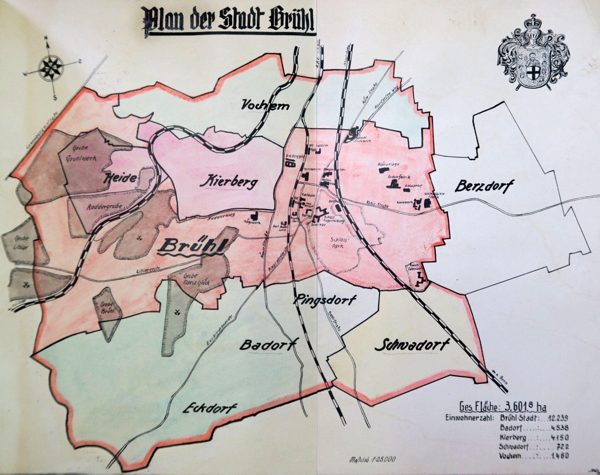 Vor 90 Jahren: Brühl-Land und Brühl-Stadt werden e: Die Dörfer Brühls ...
