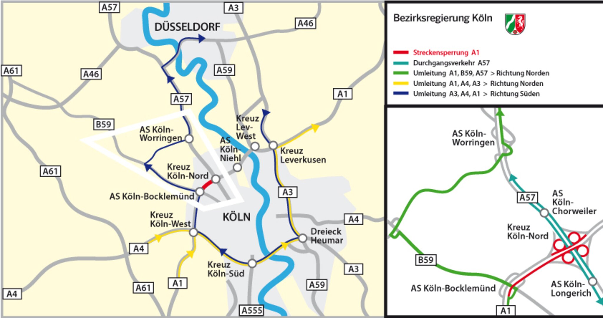 A1 im Autobahnkreuz Köln-Nord vollgesperrt: Freitagabend, 27. Oktober, geht es los - Leverkusen