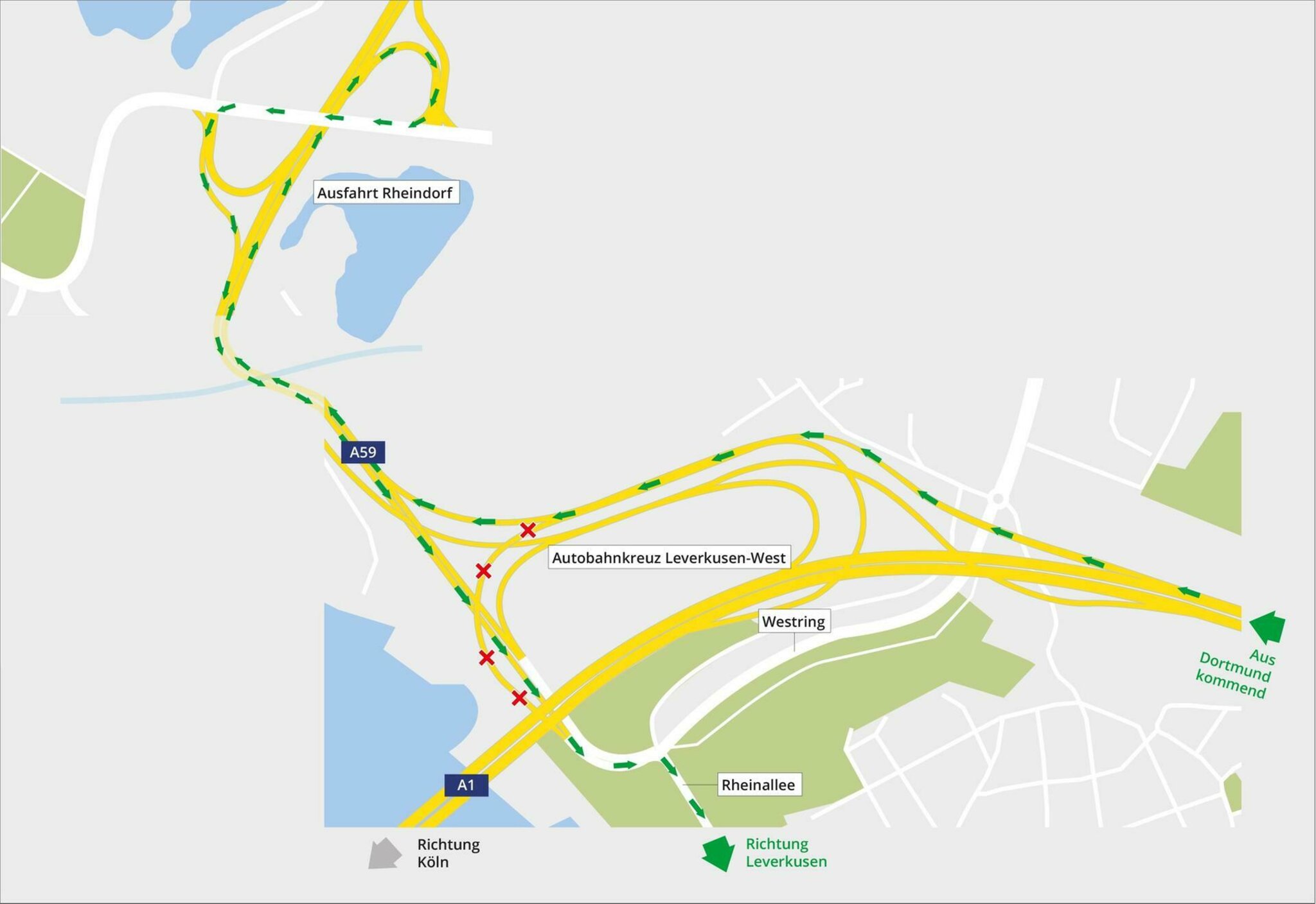 Bis Mitte 2020: Verbindung im Kreuz Leverkusen-West lange gesperrt - Leverkusen