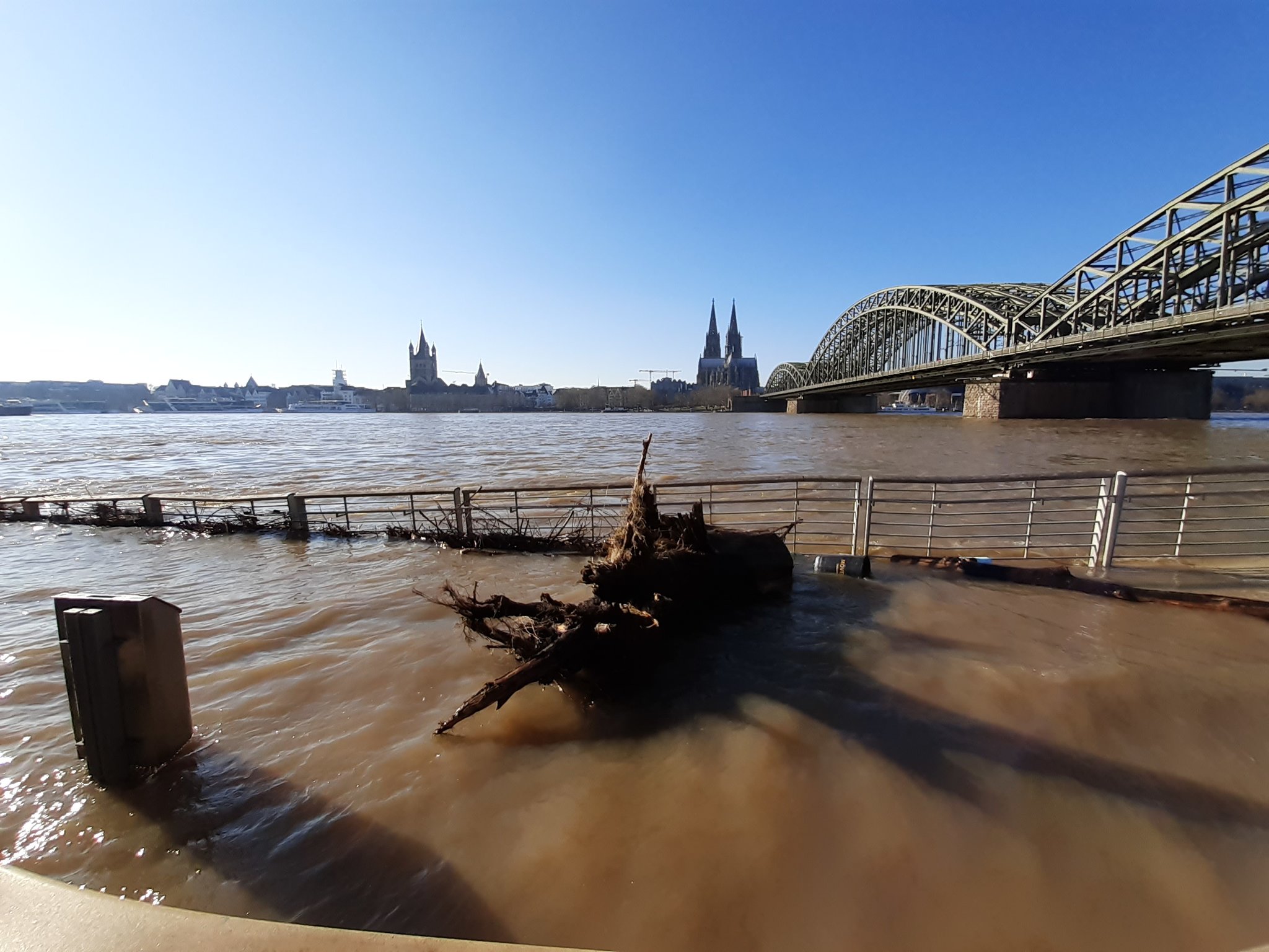 Kaiserwetter in Köln: Der Rheinpegel fällt wieder - Köln